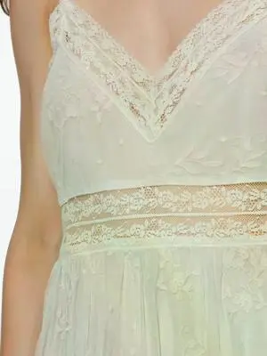 LoveShackFancy Lace-trim Embroidered Maxi Dress - Neutrals