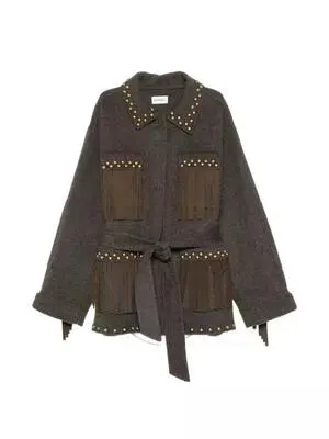 P.a.r.o.s.h Embellished Fringe-trim Wool Jacket