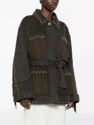 P.a.r.o.s.h Embellished Fringe-trim Wool Jacket