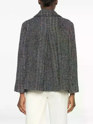 NIU Check-pattern Double-breasted Jacket