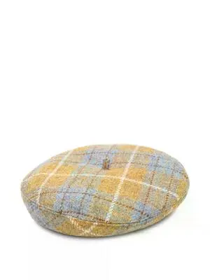 VIVIENNE WESTWOOD Tartan Wool Beret - Yellow