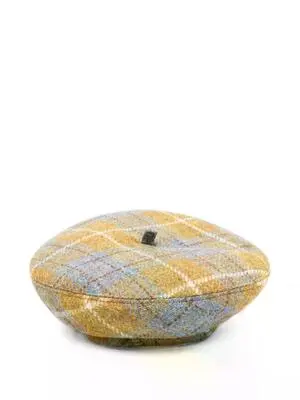 VIVIENNE WESTWOOD Tartan Wool Beret - Yellow