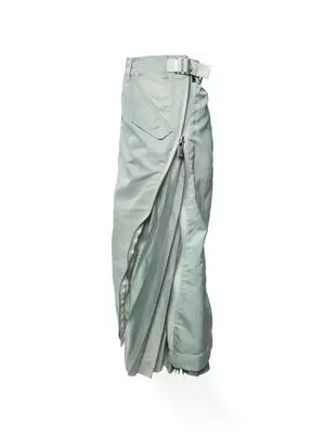 Sacai Pleated Midi Skirt With Zip Detailing