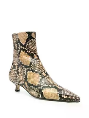 AeydĒ Sofie Snakeskin-effect Leather Ankle Boots