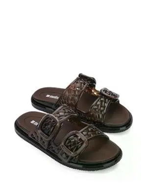 Melissa Possession Buckle Fastening Slides - Brown