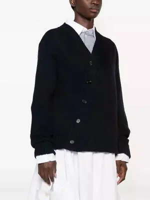 JIL SANDER Asymmetric Ribbed-knit Cardigan