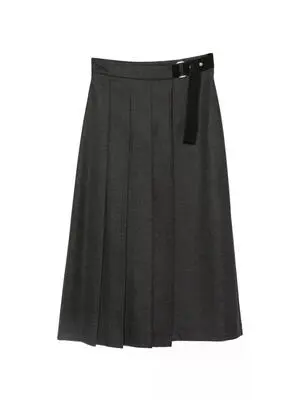 P.a.r.o.s.h Pleated Buckle-fastening Maxi Skirt