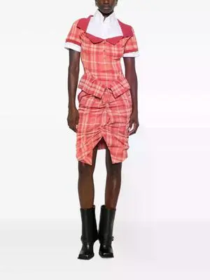VIVIENNE WESTWOOD Tartan Print Peplum Polo Top