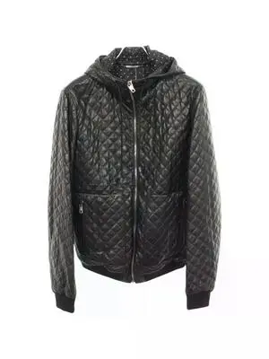 Dolce & Gabbana Quilted Leather Hooded Jacket