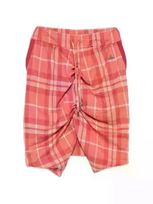 VIVIENNE WESTWOOD Check Pattern Ruched Midi Skirt