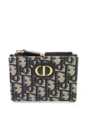Dior 2020s 30 Montaigne Dahlia Oblique Bi-fold Wallet - Neutrals