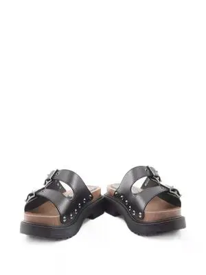 Dior Leather Buckled Platform Sandals