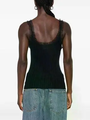 FORTE_FORTE Lace-trimmed Ribbed Tank