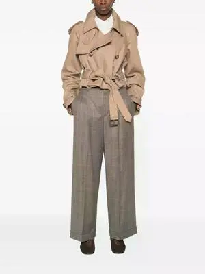 ROSSI Nevin Check-pattern Wide-leg Trousers