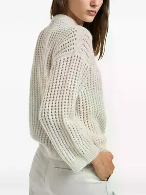 Peserico Sequin-embellished Open-knit Sweater