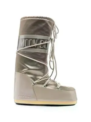 Moon Boot Moon Boot Icon Glance Satin Lace-Up Boots Neutrals