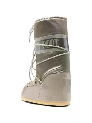 Moon Boot Icon Glance Satin Lace-up Boots - Neutrals