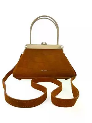 Cult Gaia Croc-effect Suede Crossbody Bag