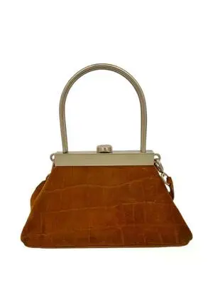 Cult Gaia Croc-effect Suede Crossbody Bag