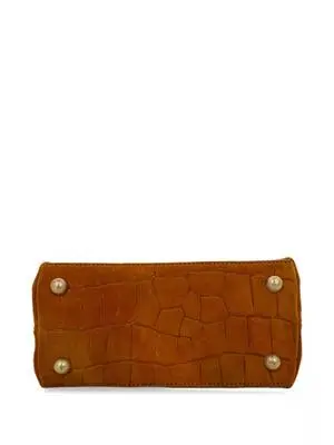 Cult Gaia Croc-effect Suede Crossbody Bag