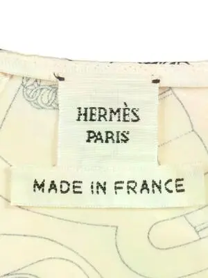 Hermès Silk Eperon D'or Print Belted Blouse
