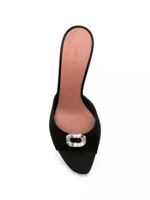 Amina Muaddi Mini Camelia Crystal-buckle Sandals - Black