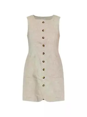 Posse Emma Linen Button-down Mini Dress