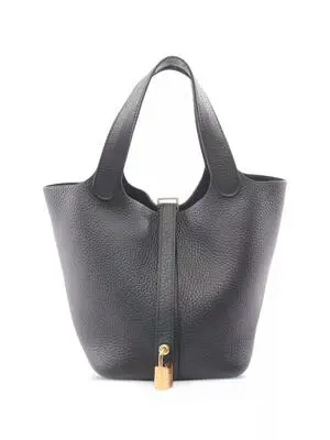 Hermès 2025 Pm Picotin Lock Leather Tote Bag - Black