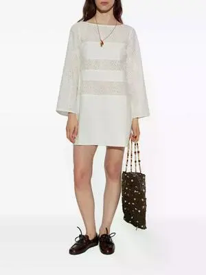 Posse Harriet Broderie-anglaise Mini Dress - White