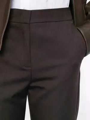 I BLUES Cropped Diagonal-weave Trousers