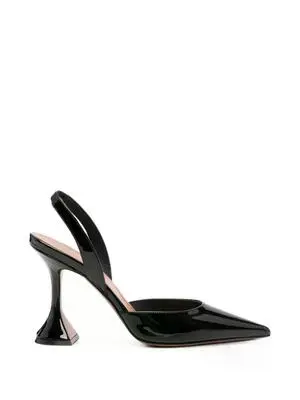 Amina Muaddi Hollis Patent Slingback Pumps