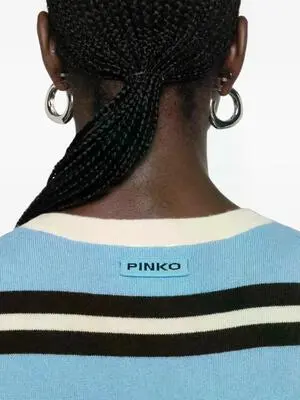 Pinko Striped Sleeveless V-neck Top