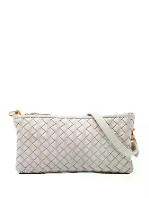 Bottega Veneta Nappa Intrecciato Pouch On Strap Cross Body Pouch - White