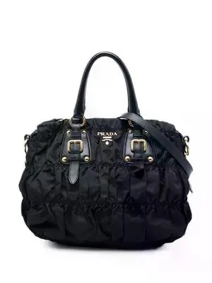 Prada 2013-2026 Tessuto Gaufre Satchel - Black