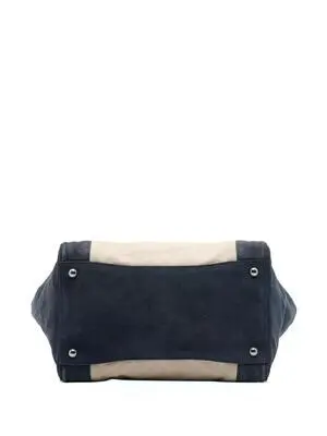 Prada Canvas And Suede Twin Pocket Double Handle Satchel
