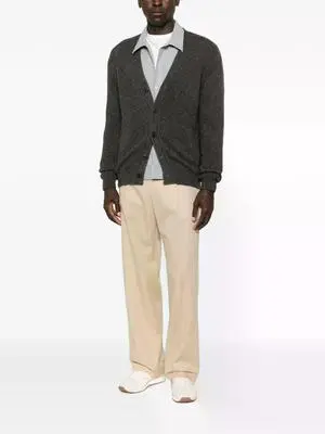 SCAGLIONE Ribbed-knit V-neck Cardigan