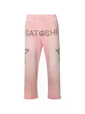 SATOSHI NAKAMOTO Star-studded Track Pants - Pink
