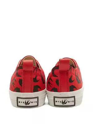 Alexander McQueen Swallow Printed Lace-up Sneakers