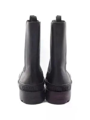 Dior Leather Round Toe Elasticated Side-gore Chelsea Boots