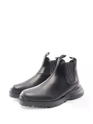 Dior Leather Oblique Chelsea Combat Boots - Black