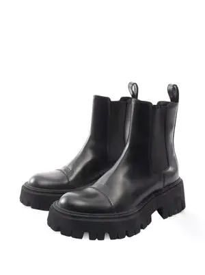 Balenciaga Round Toe Lug Sole Chelsea Boots