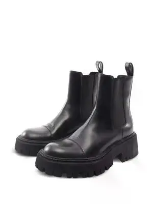 BALENCIAGA Balenciaga Black Round Toe Lug Sole Chelsea Boots