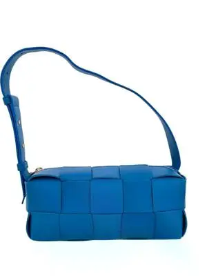 Bottega Veneta Intrecciato Cassette Shoulder Bag - Blue