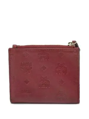 Mcm Visetos Embossed Card Case - Red