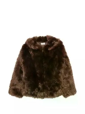 P.a.r.o.s.h Faux Fur Hooded Jacket - Brown