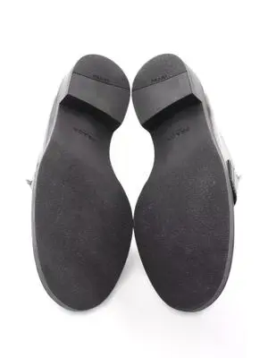 Prada Leather Enamel Triangle-logo Loafers