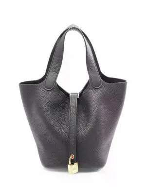 Hermès 2025 Pm Picotin Lock Leather Tote Bag - Black