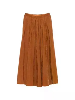 FORTE_FORTE Pleated Corduroy Midi Skirt - Brown