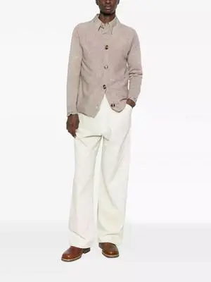 I BLUES Taupe Marl Effect Button-up Cardigan