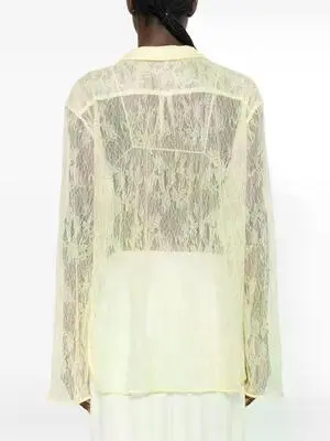Oseree Lace-knit Button-up Shirt